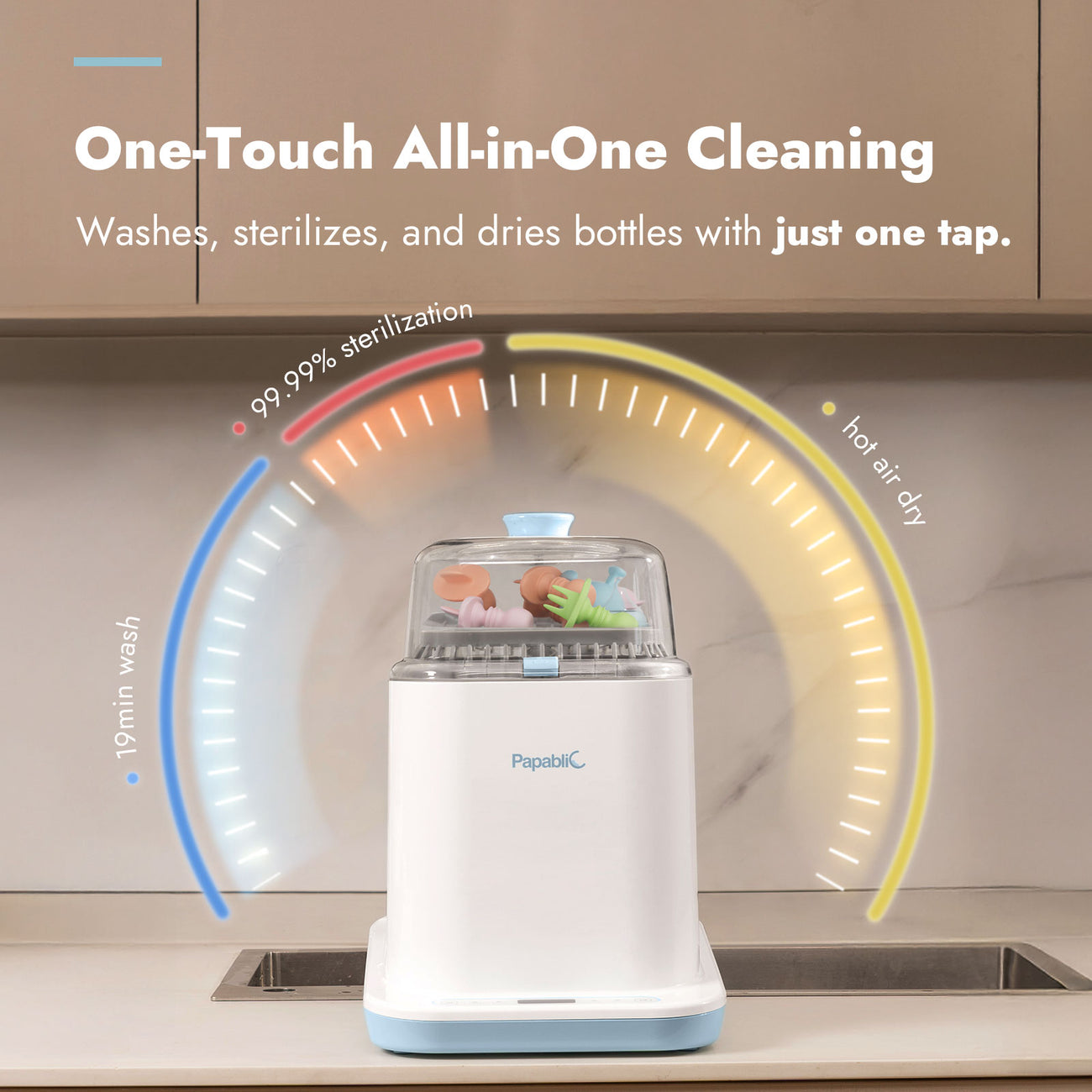 Home Baby Bottle Washer Sterilizer and Dryer All in One Bottle Cleaner