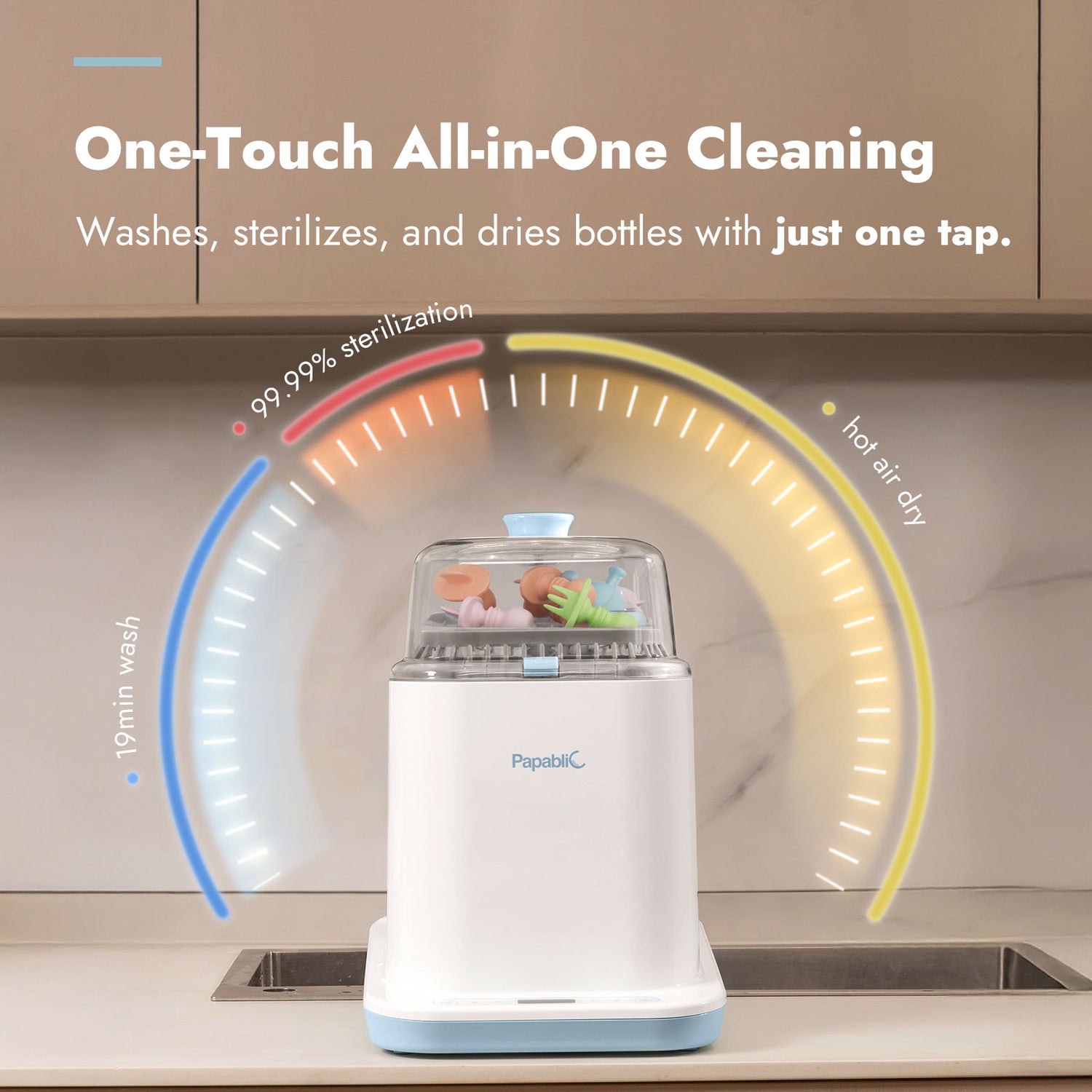 Home Baby Bottle Washer Sterilizer and Dryer All in One Bottle Cleaner