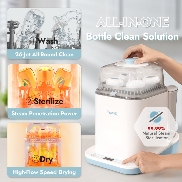 Home Baby Bottle Washer Sterilizer and Dryer All in One Bottle Cleaner
